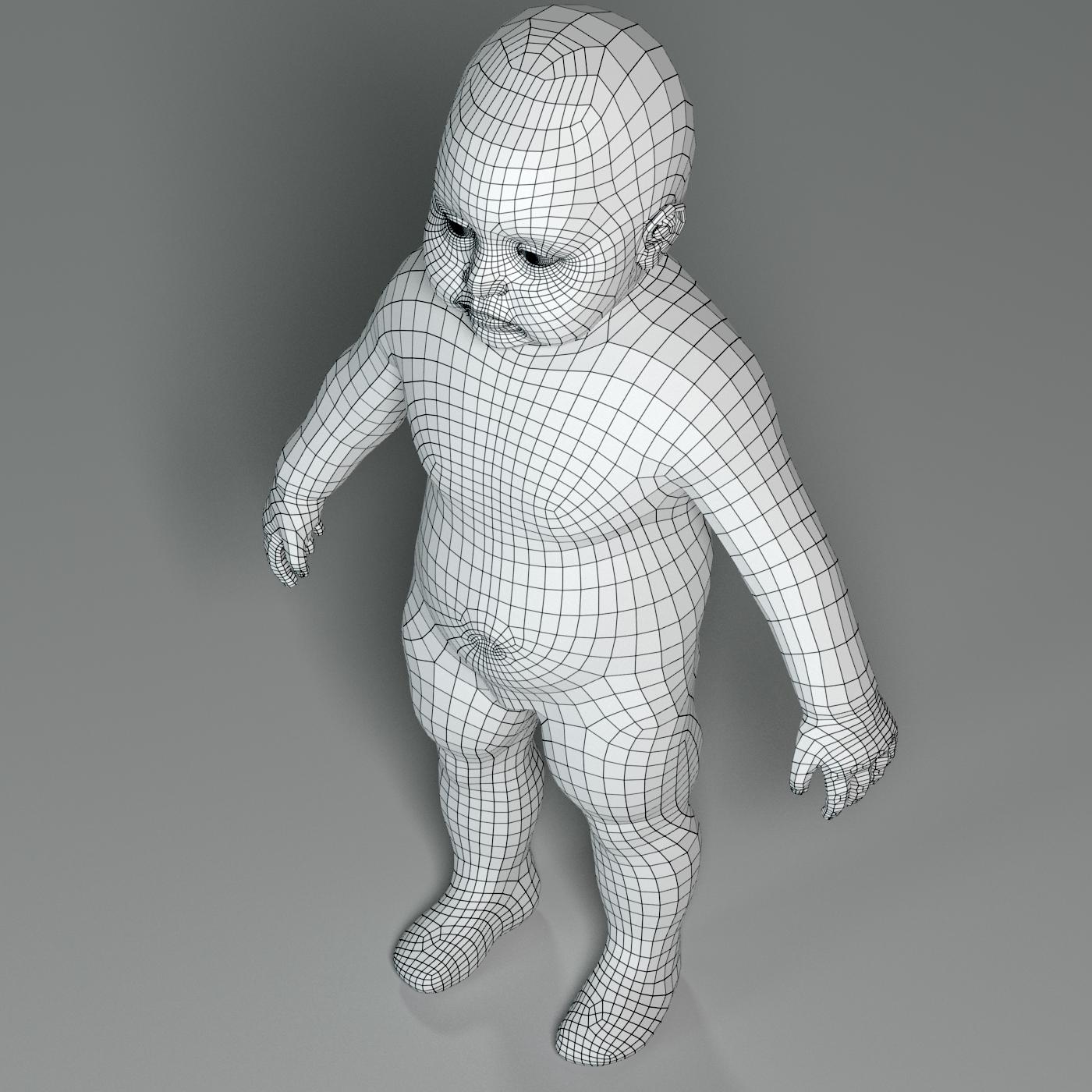 res baby uv unwrapped 3d obj