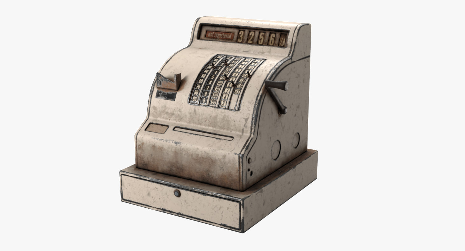 3d model old cash register