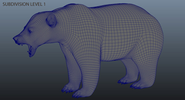 3d model of bear rigged 2 fur