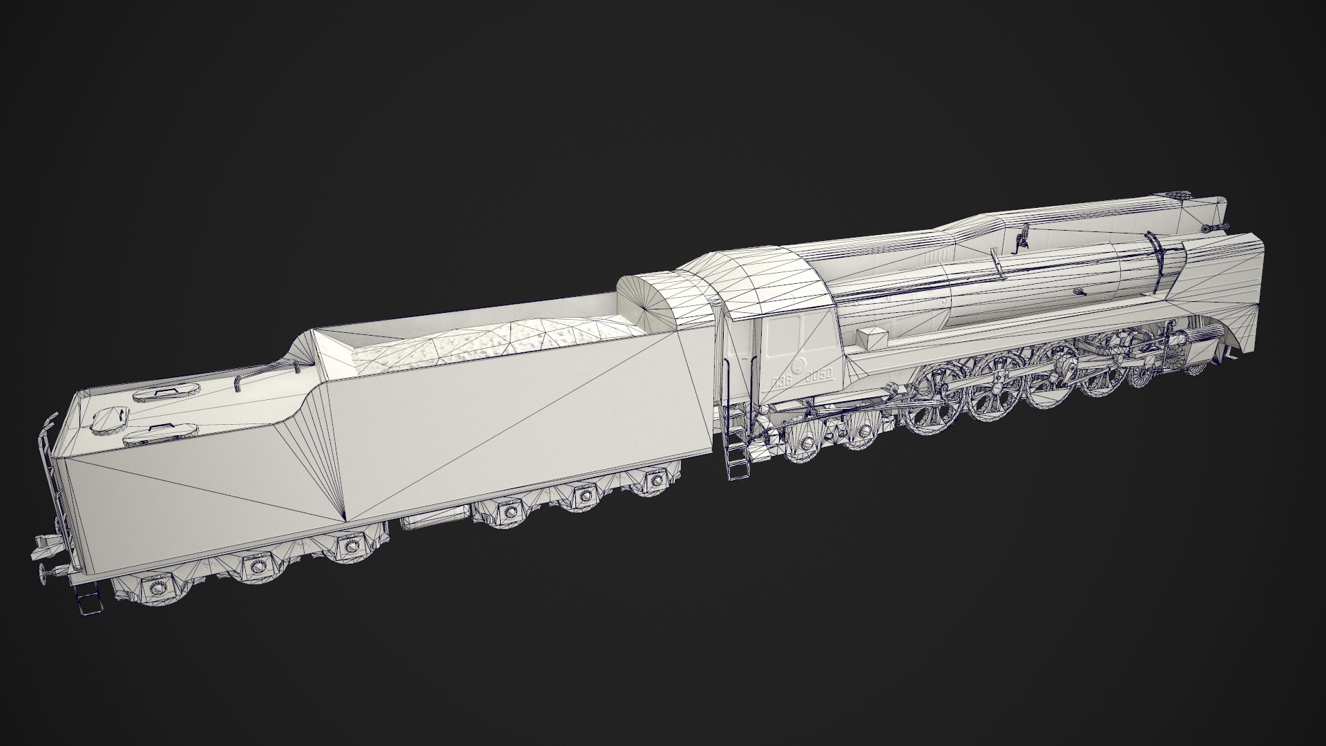3d 3ds soviet steam locomotive p36