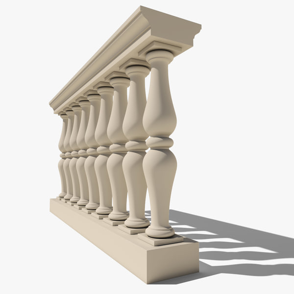3d realistic balustrade model