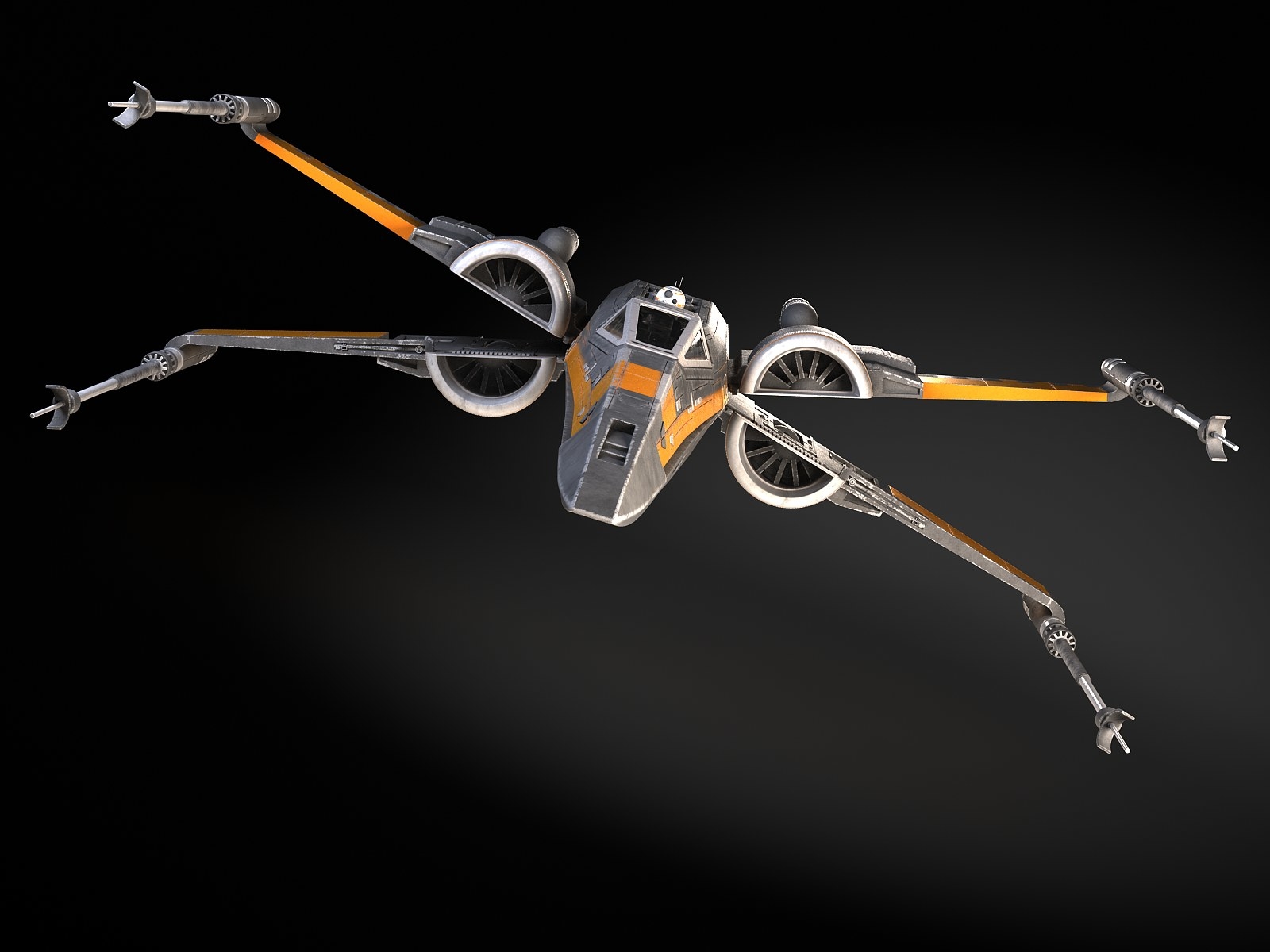 3d x-wing fighter black model