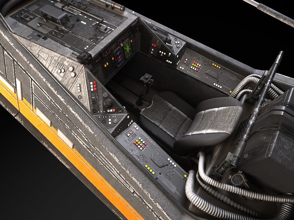 3d x-wing fighter black model