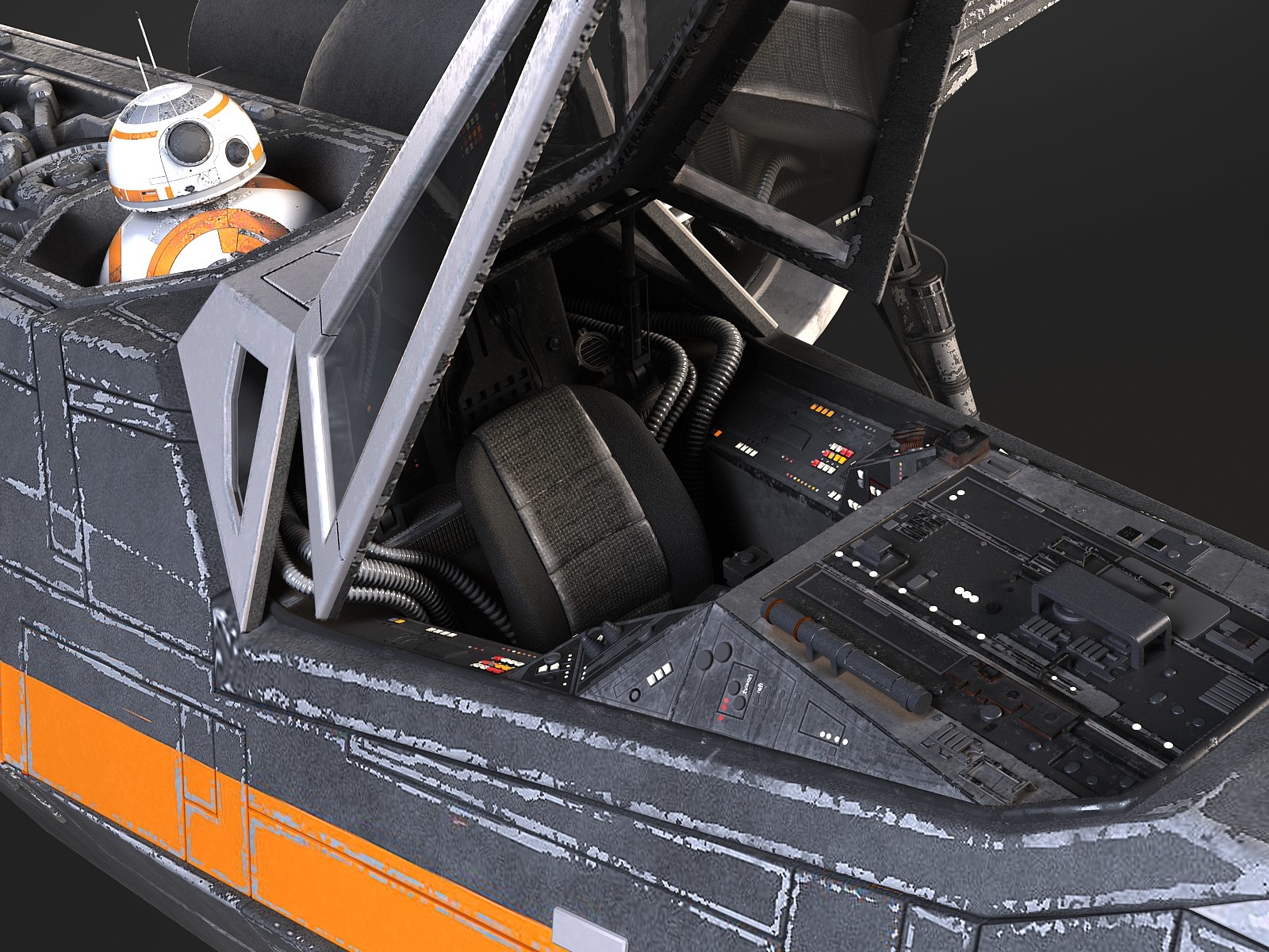 3d x-wing fighter black model