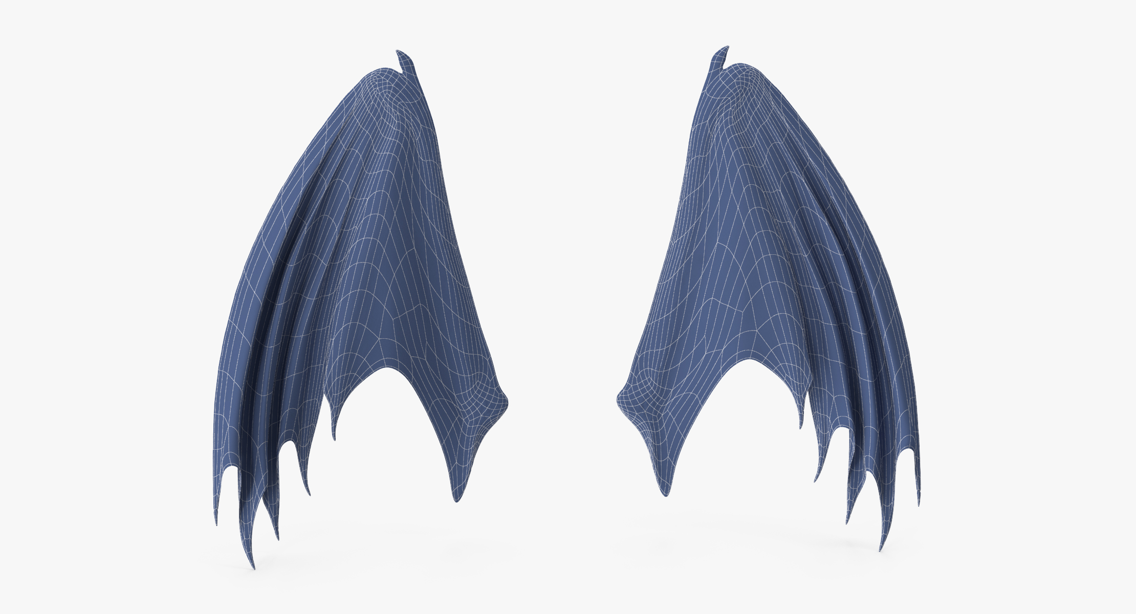 green closed dragon wings c4d