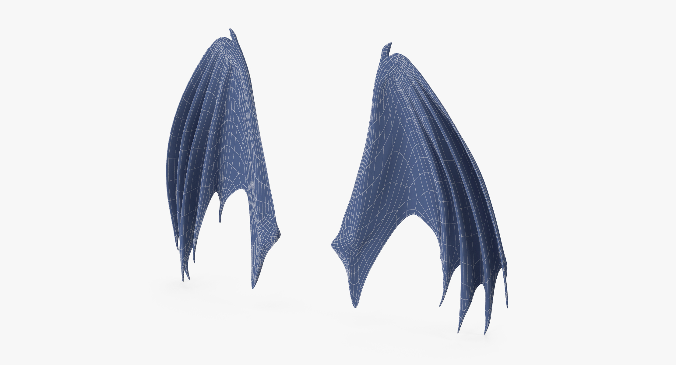 green closed dragon wings c4d