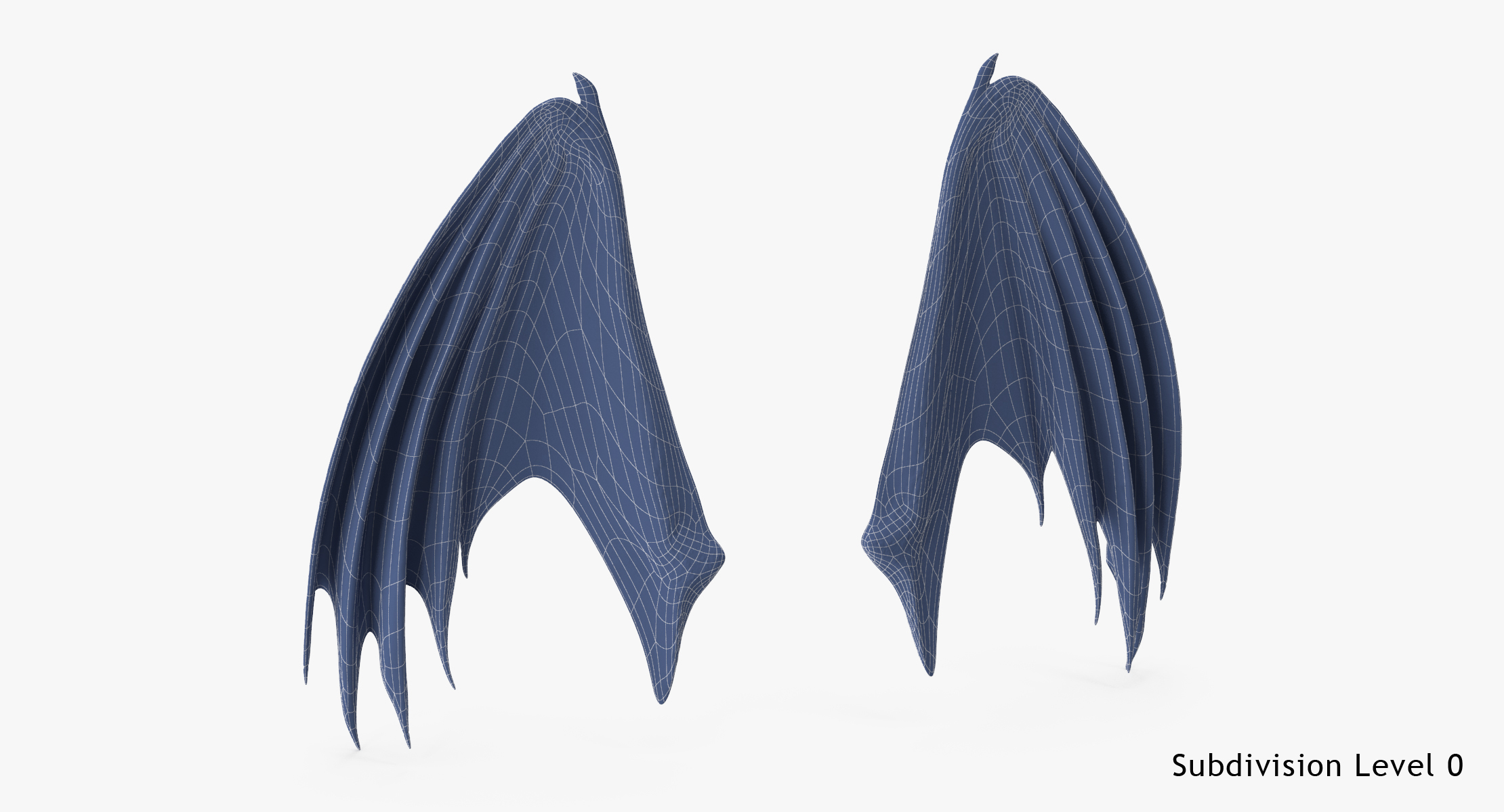 green closed dragon wings c4d