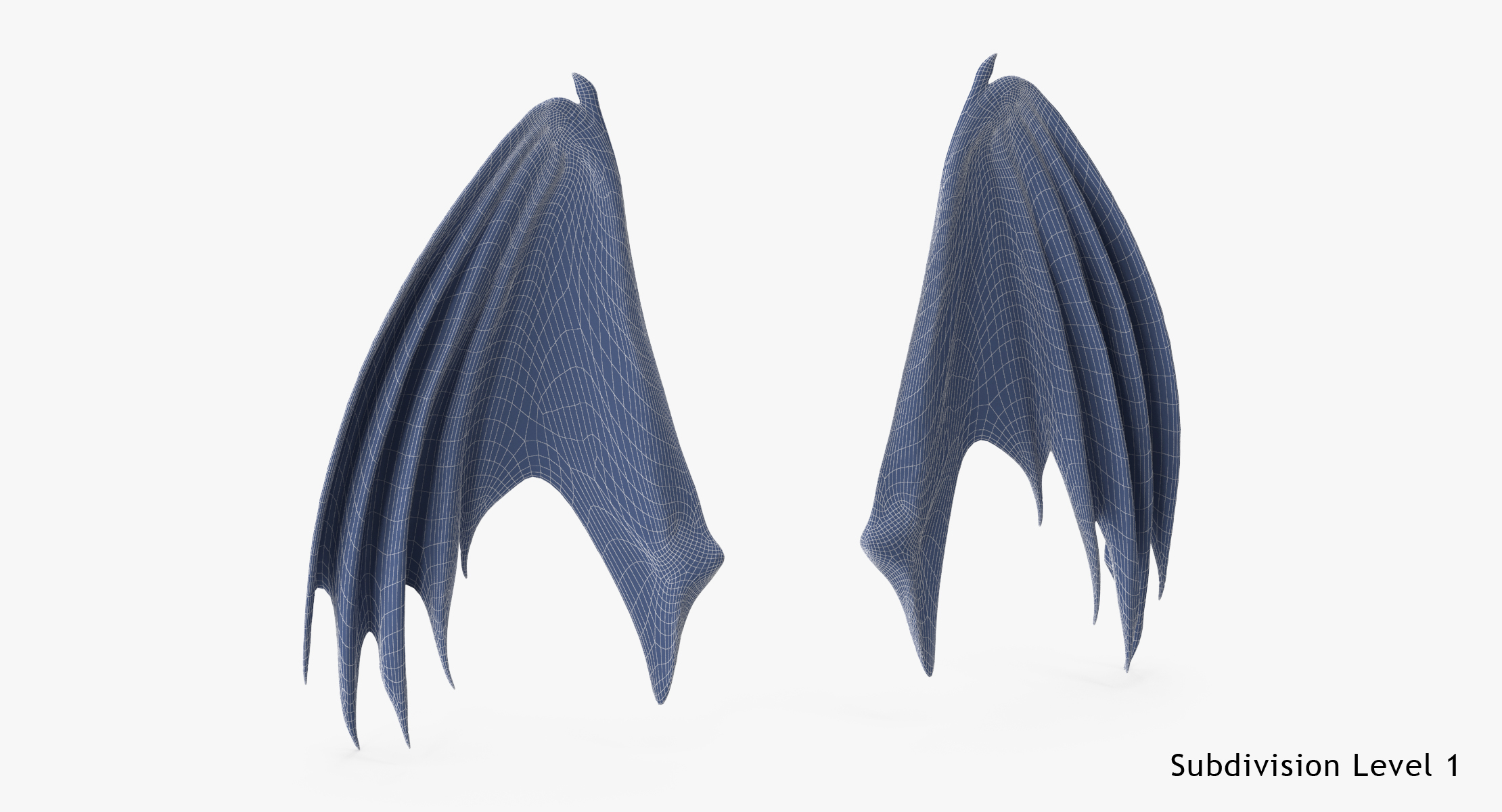 green closed dragon wings c4d