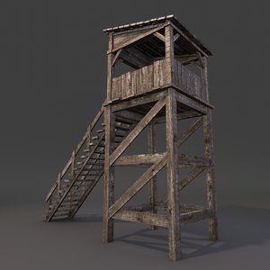 obj medieval guard tower