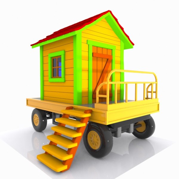 cartoon shed toon obj