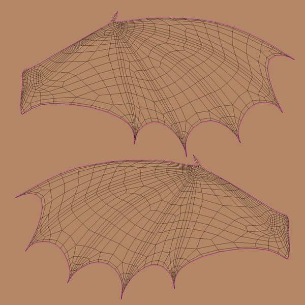 red closed dragon wings 3d c4d