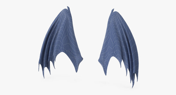 red closed dragon wings 3d c4d