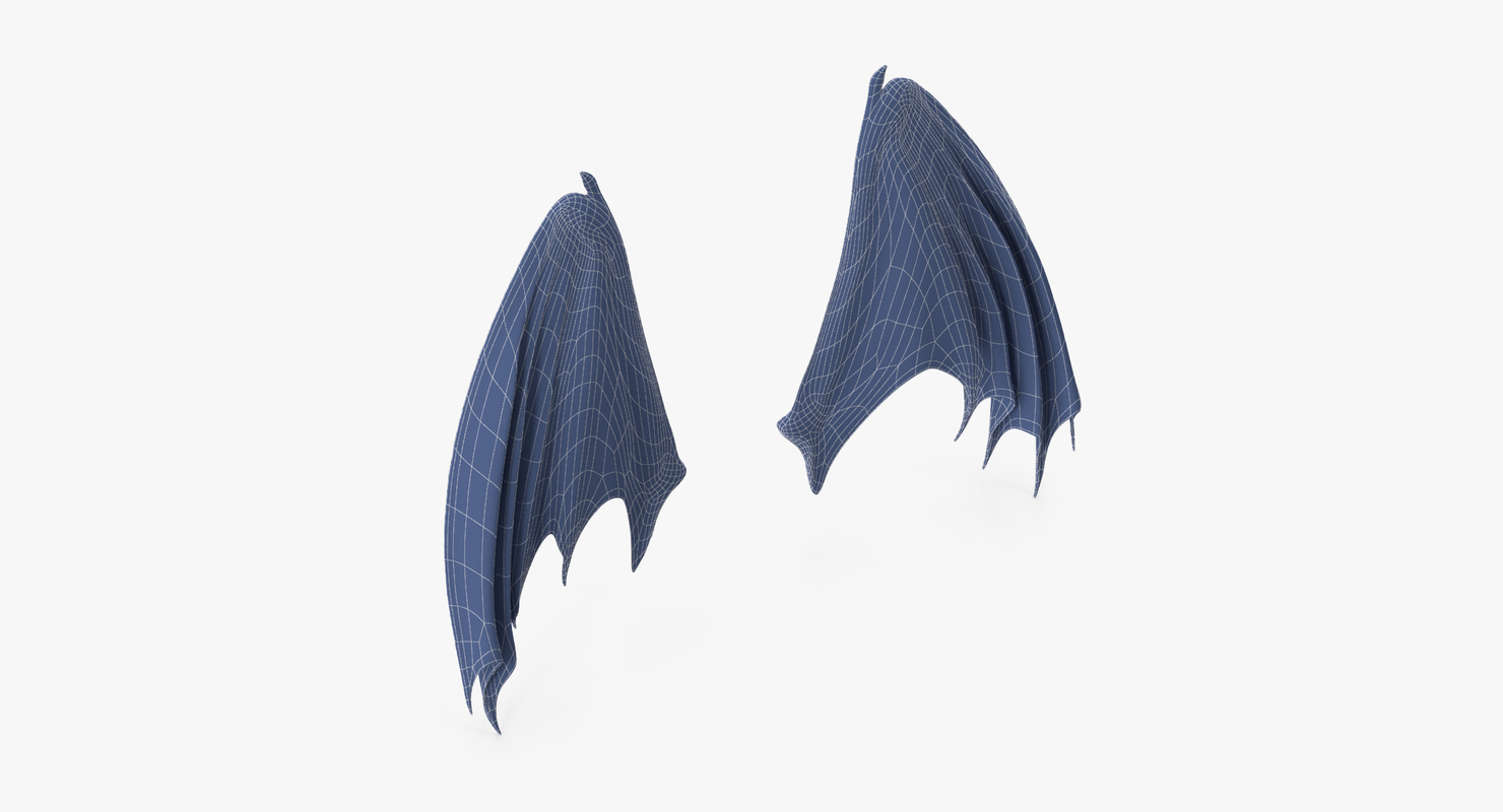 red closed dragon wings 3d c4d