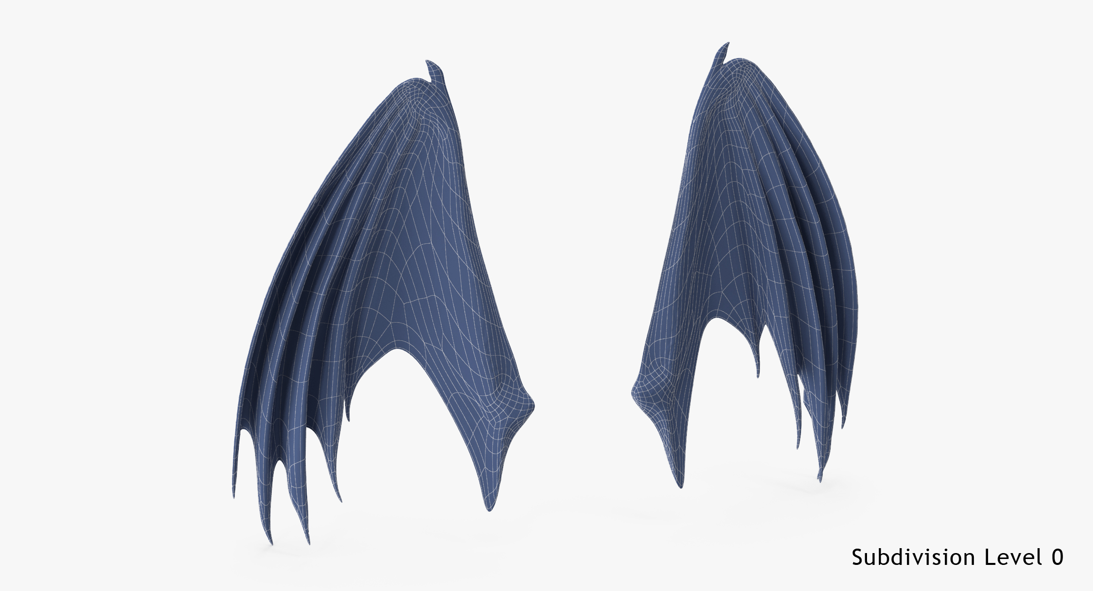 red closed dragon wings 3d c4d