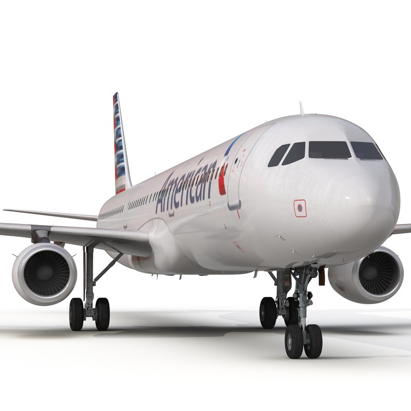 airbus a321 american airlines 3d model