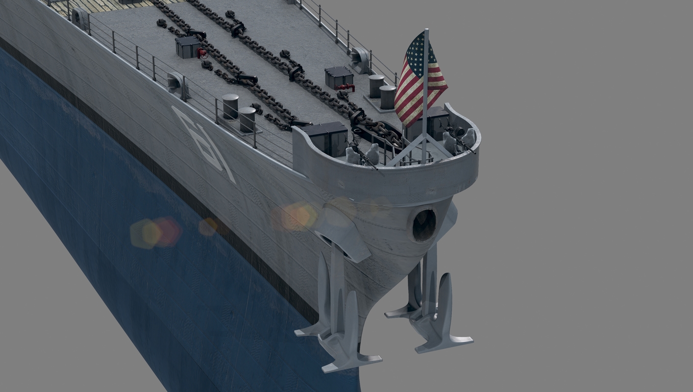 uss bb-61 class iowa 3d model