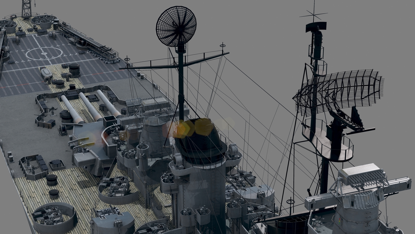 uss bb-61 class iowa 3d model