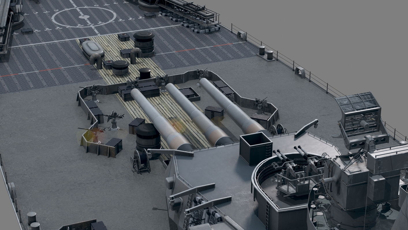 uss bb-61 class iowa 3d model