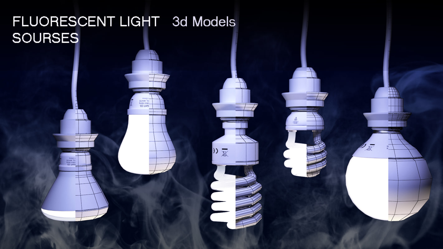 3d model fluorescent lights
