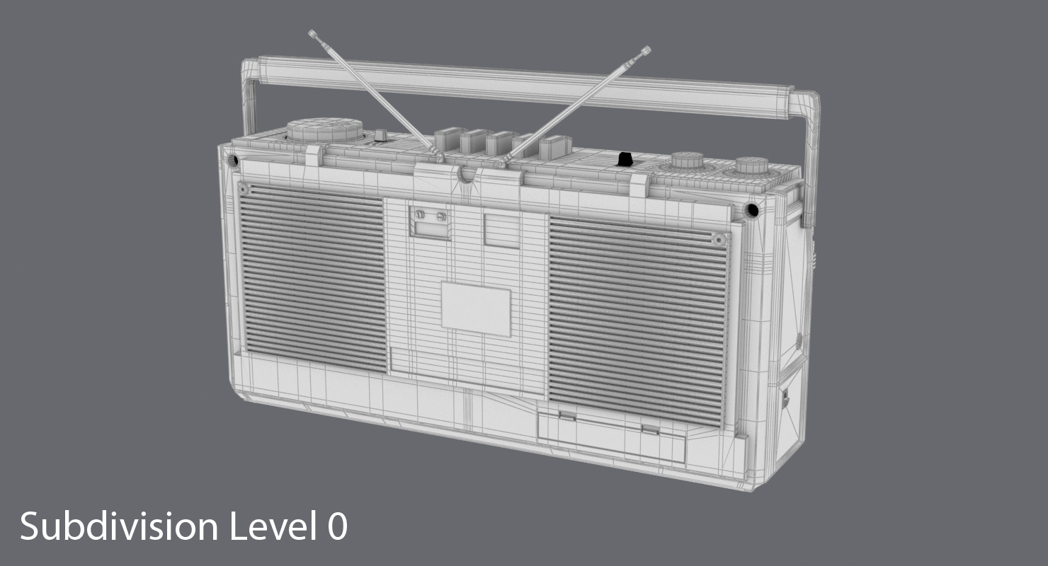 3d boombox boom box model