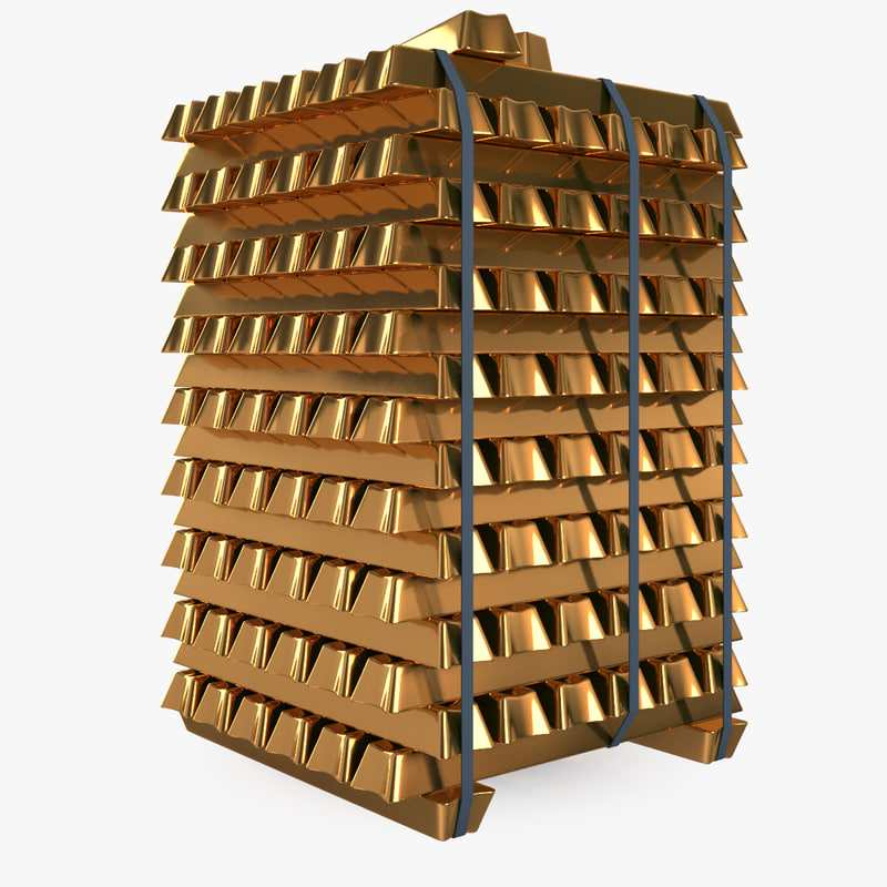 gold blocks 3d model