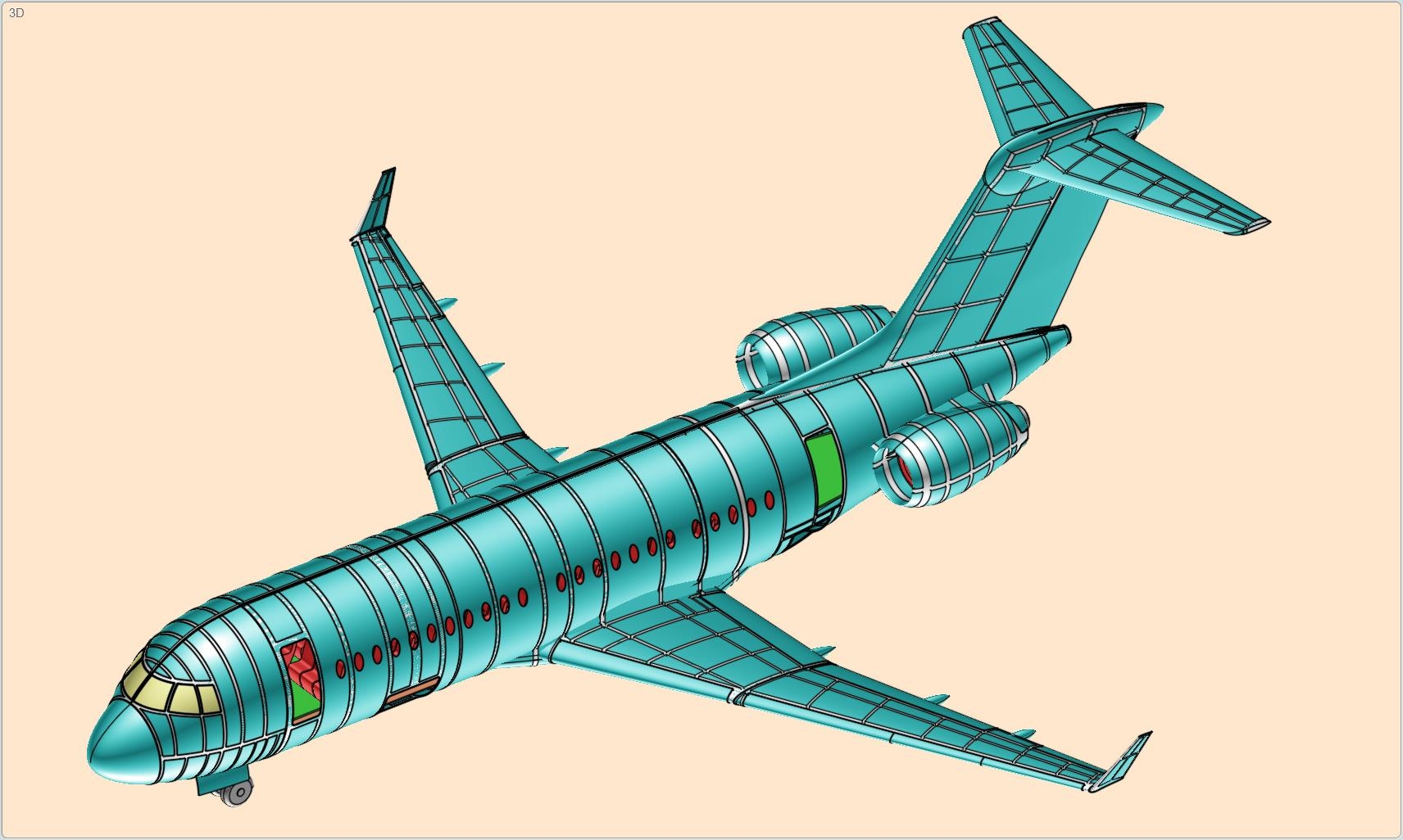 tupolev tu-334 transport aircraft 3d 3ds