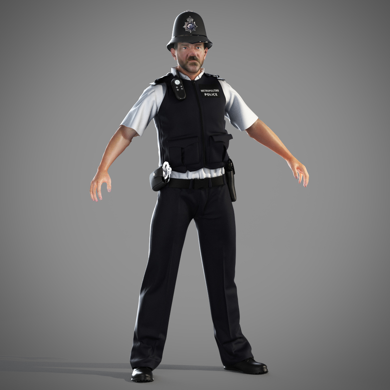 3d model metropolitan police officer