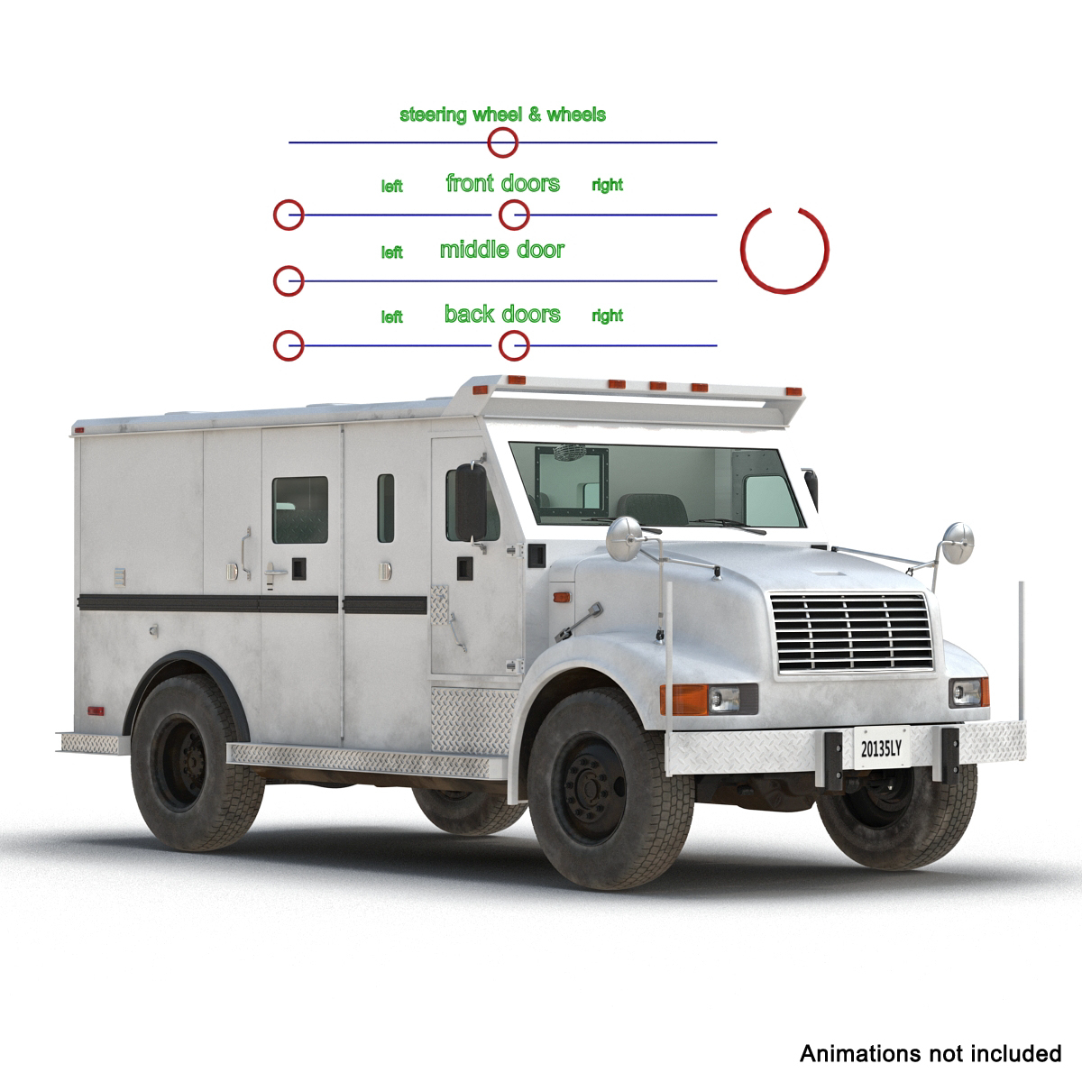 bank armored car rigged 3d model