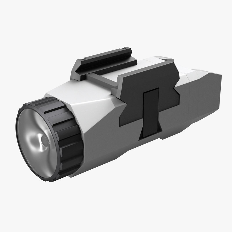3d model pistol flashlight generic