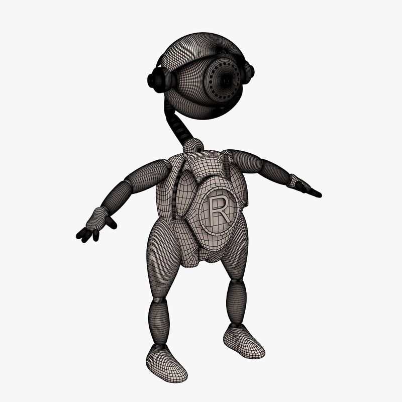 robot rigged t-pose max