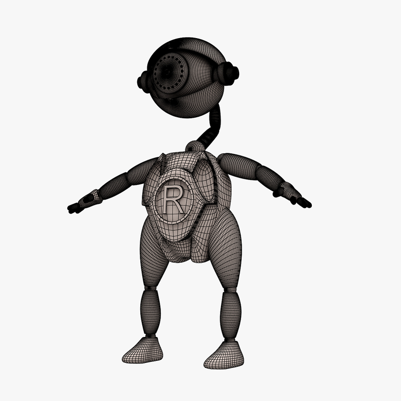 robot rigged t-pose max