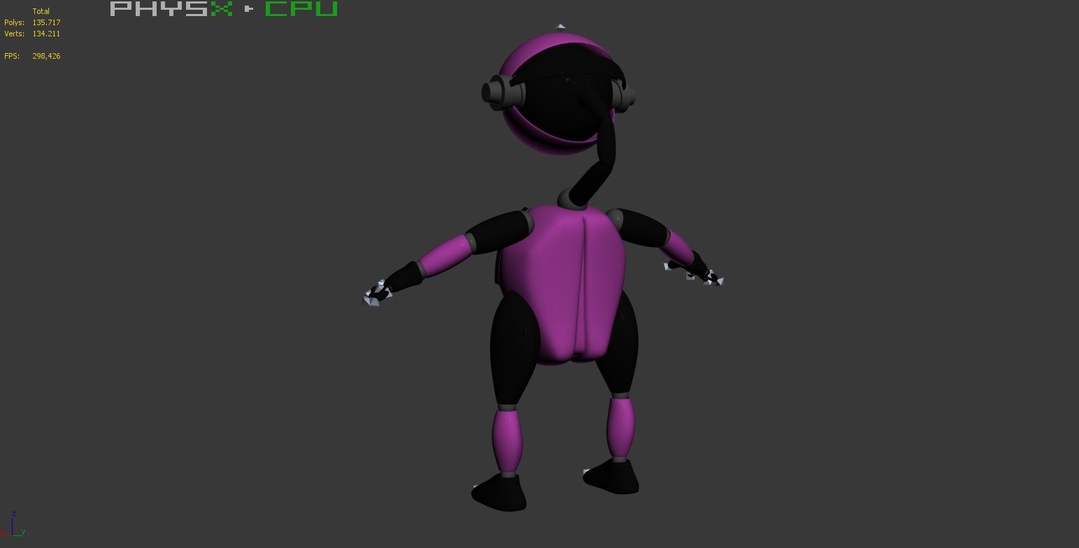 robot rigged t-pose max