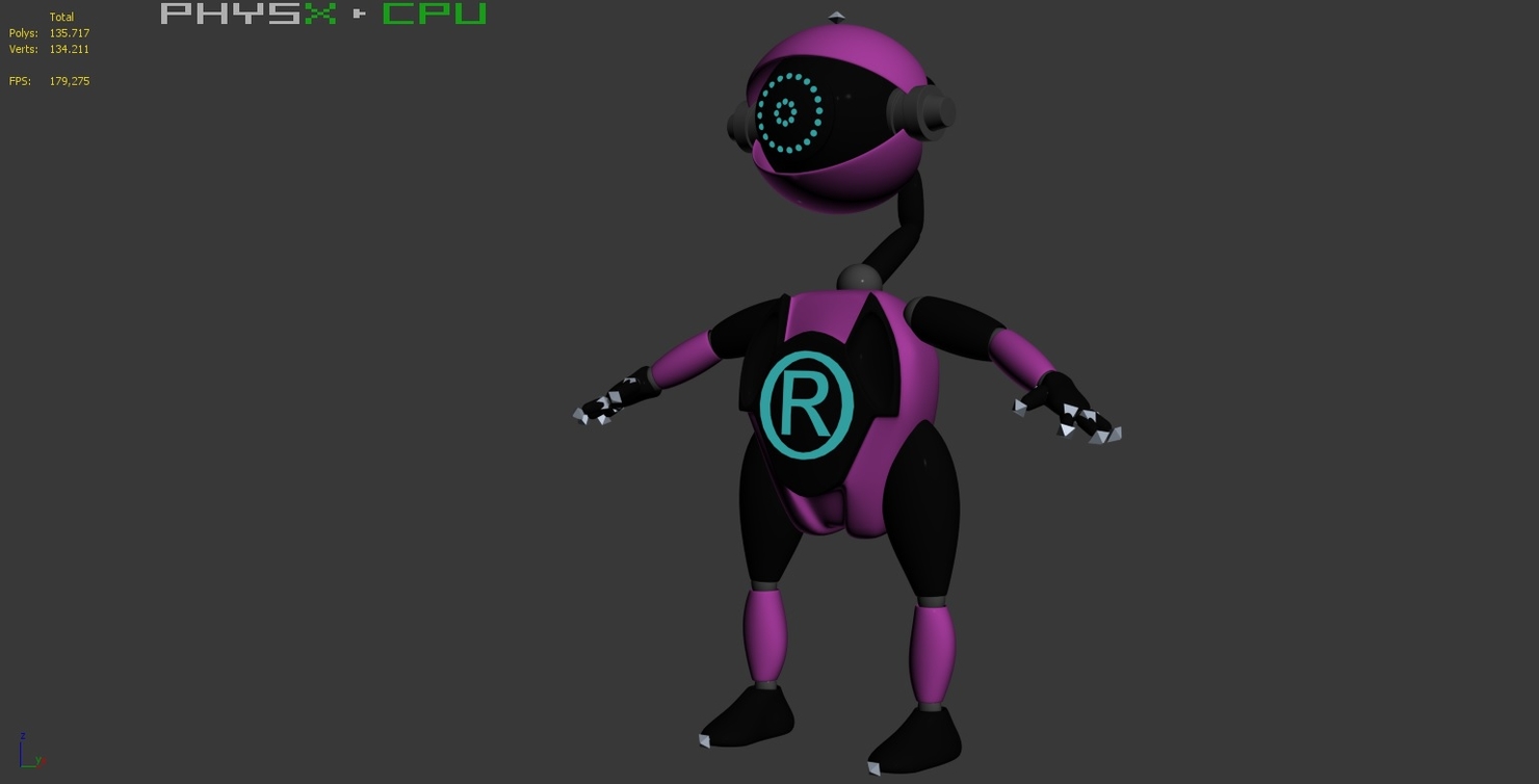 robot rigged t-pose max