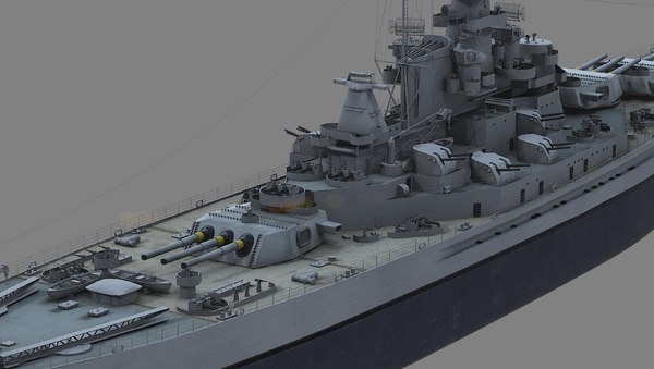 uss bb-57 south dakota 3d model