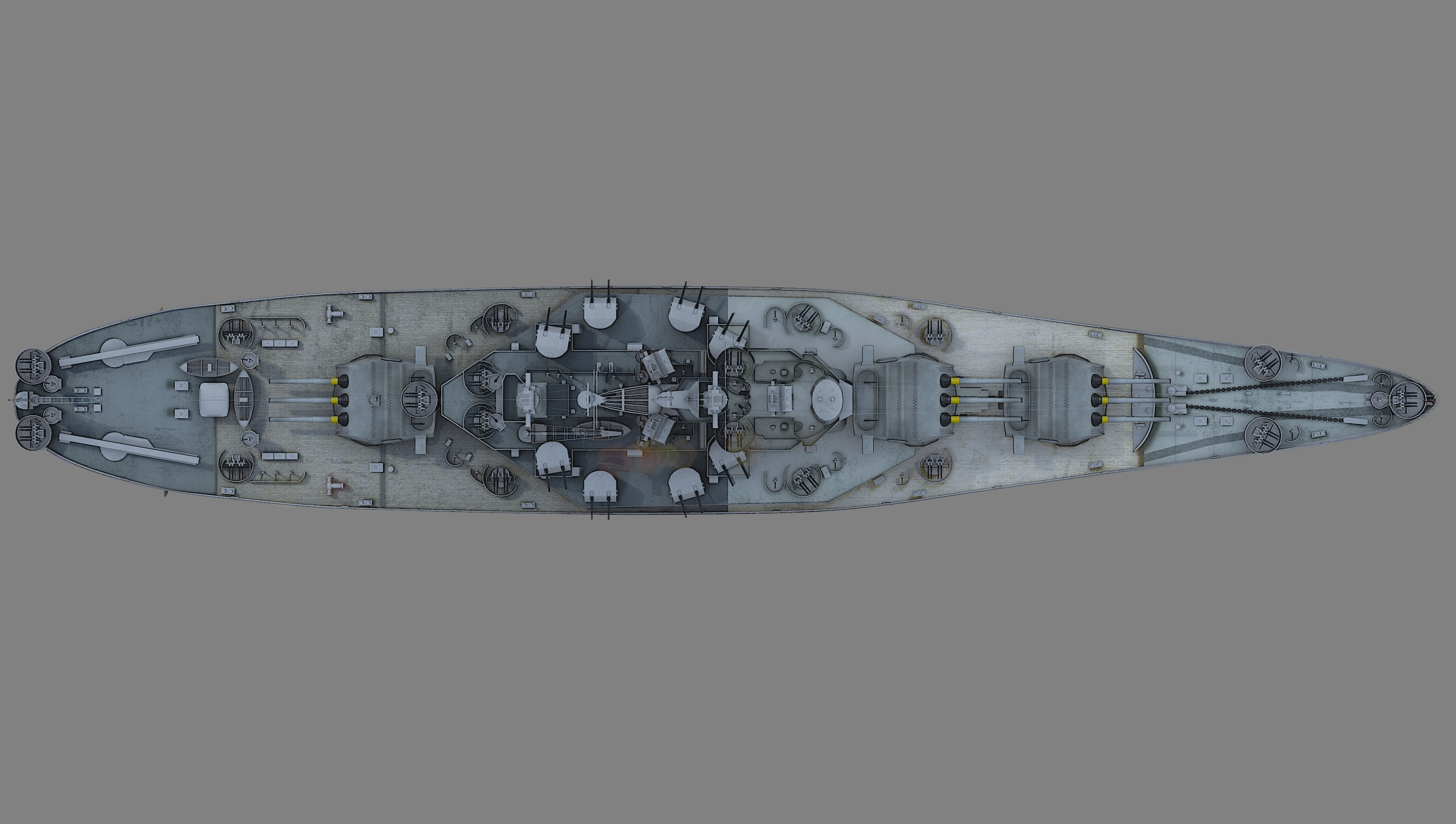 uss bb-57 south dakota 3d model