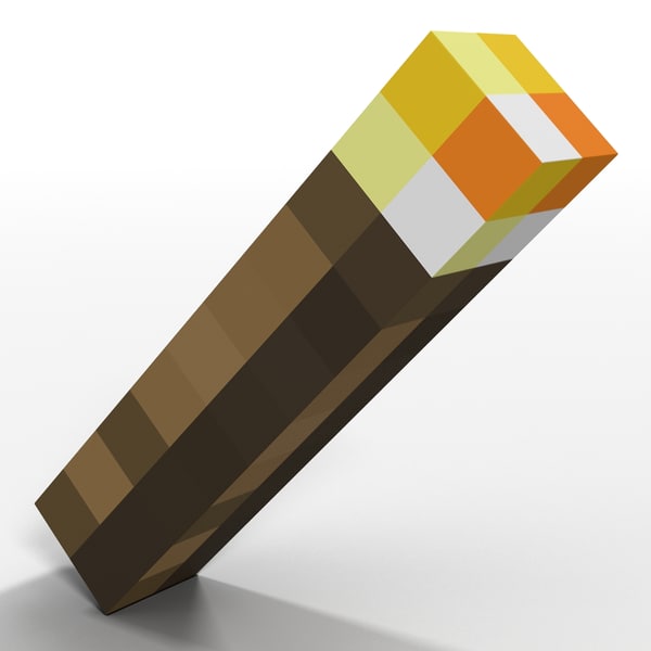 minecraft torch 3d model