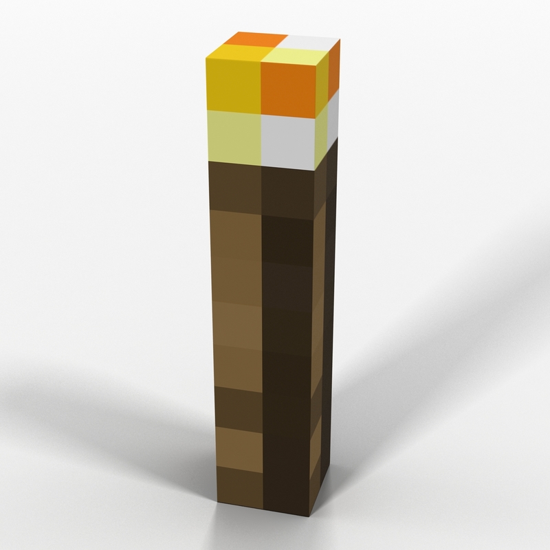 minecraft torch 3d model