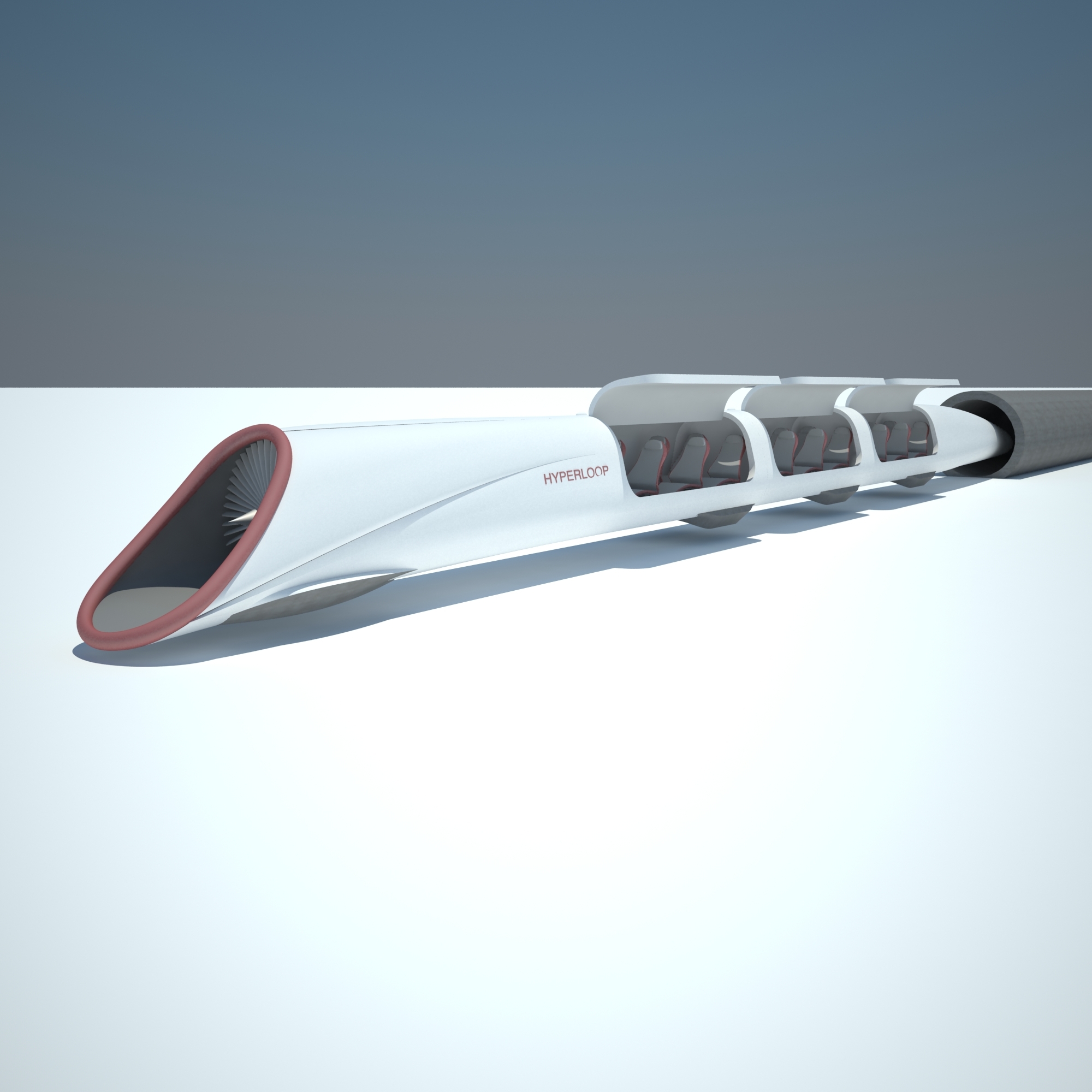hyperloop elon musk 3d model