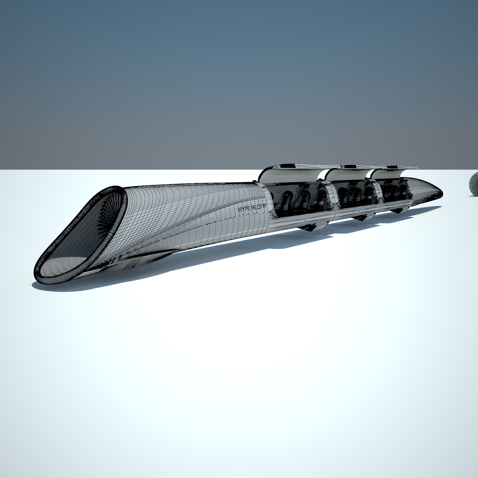 hyperloop elon musk 3d model