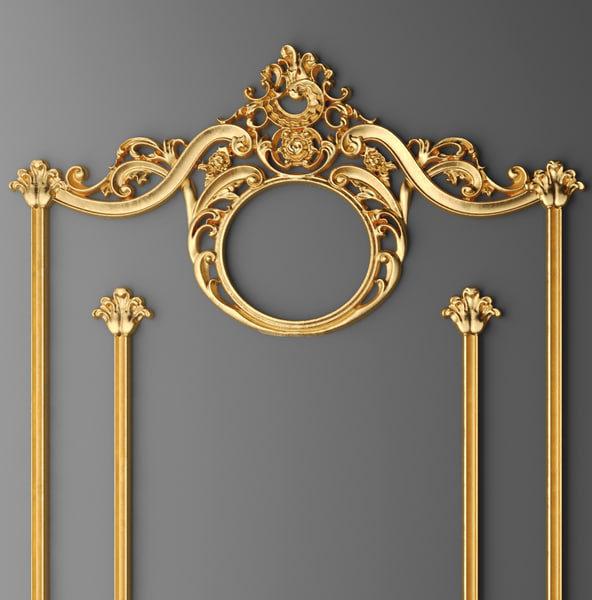 3d stucco decor frame model