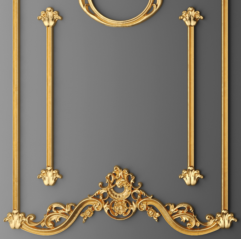 3d stucco decor frame model