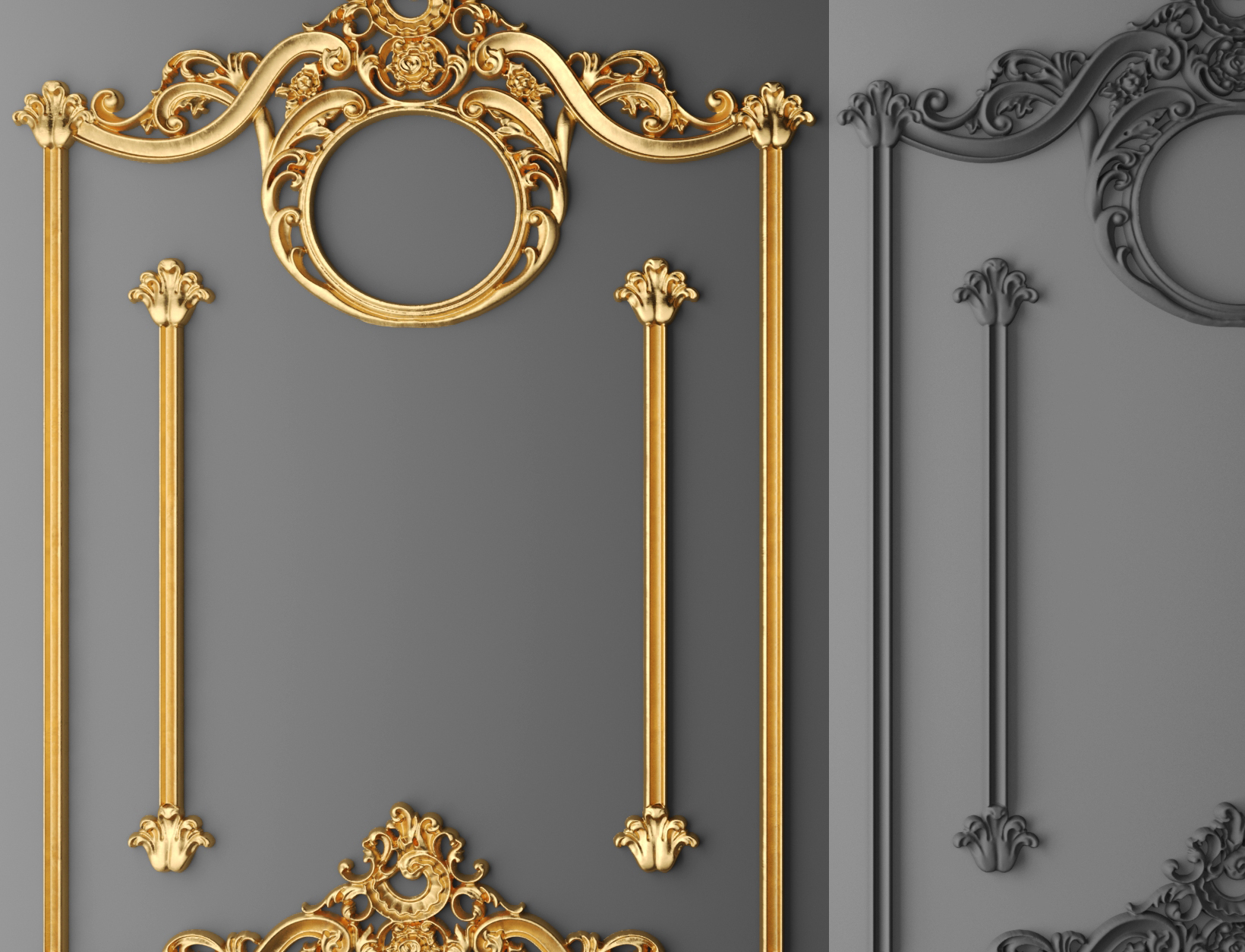 3d stucco decor frame model