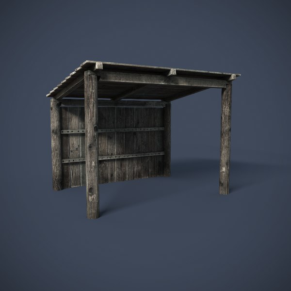 3d model of wooden structures