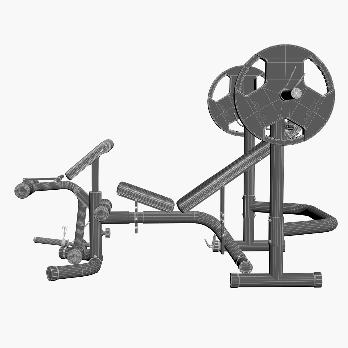 3d model gym equipment bench press