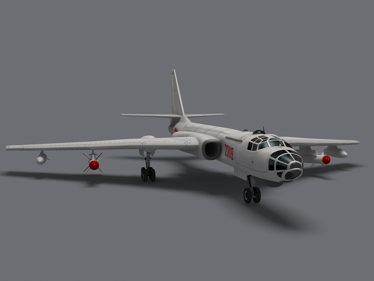 h-6 strategic bomber xian 3d model