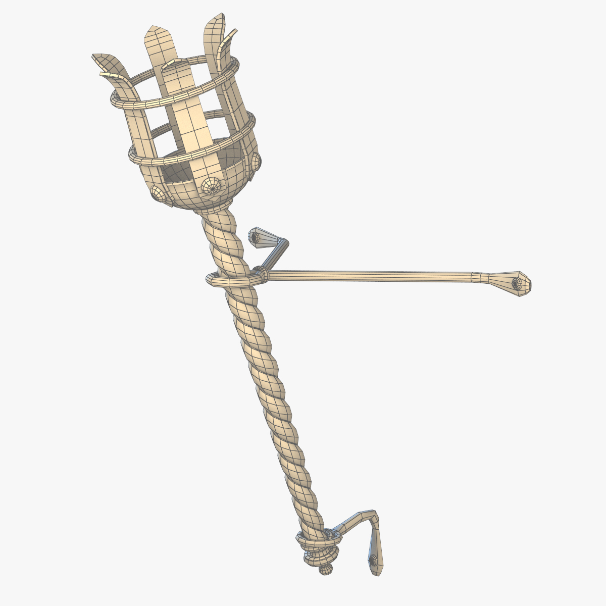 metal medieval torch 3d model