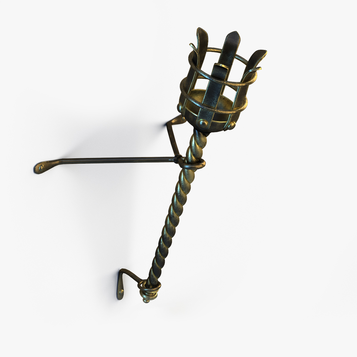 metal medieval torch 3d model