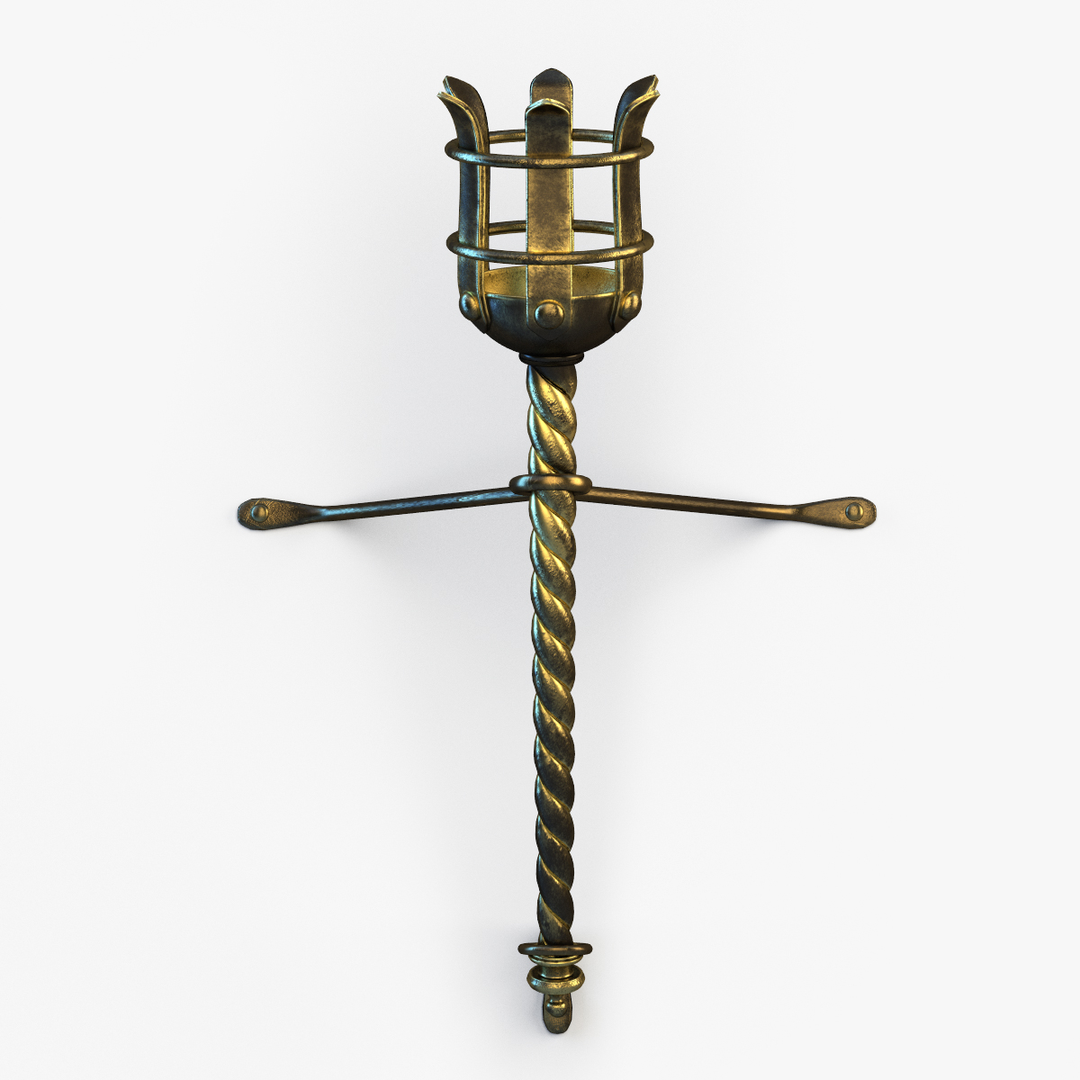 metal medieval torch 3d model