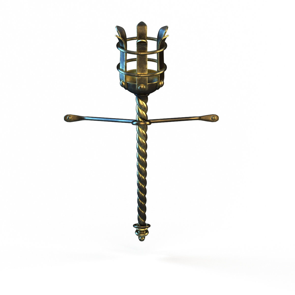 metal medieval torch 3d model