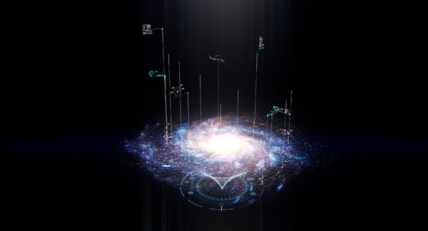 hologram galaxy 3d max